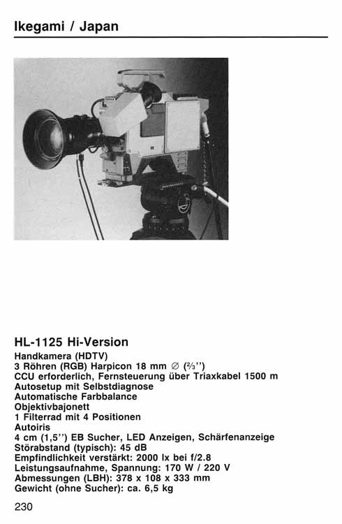 Lexikon der Videokameras